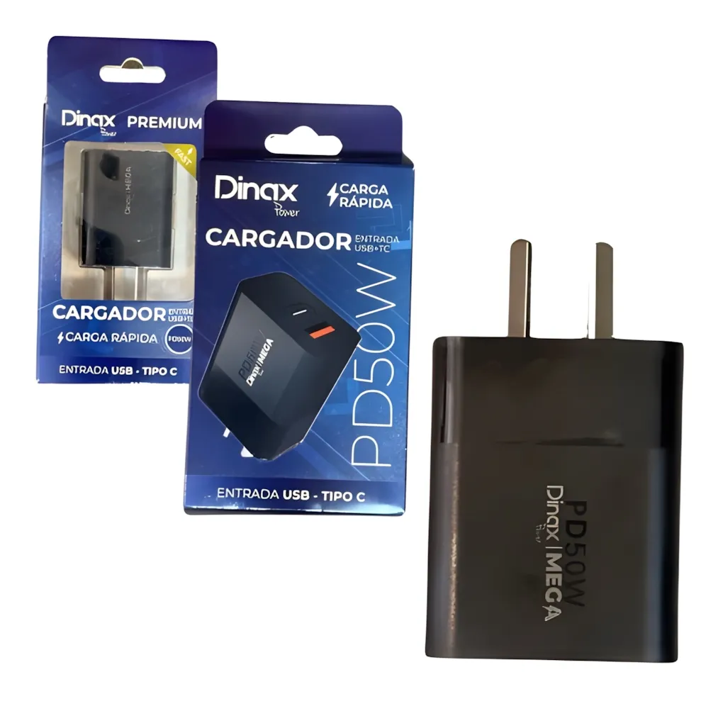 Cargador Cabezal USB + USB-C 50W Dinax PR3-CAR-5.1-TC | EL BAJO IMPORTADORA