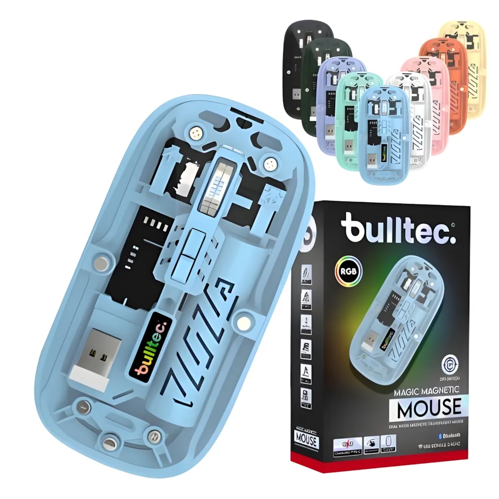 Mouse Inalambrico Recargable USB-C 2.4Ghz + Bluetooth BULLTEC | EL BAJO ...