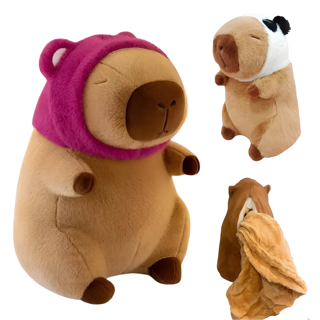 Peluche Grande CAPYBARA 40cm Con Manta | EL BAJO IMPORTADORA